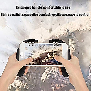 DAUERHAFT Heat Dissipation Gamepad, Push Trigger Design Mechanical Keystroke Feel Game Auxiliary Key for Phones Under 6.5inch for Mobile Phone