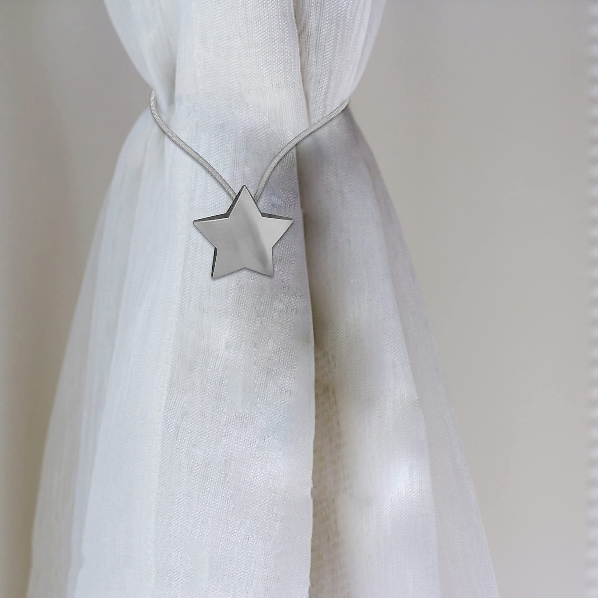 DOITOOL Holder Decorative Tiebacks Holdback Drape Magnetic Buckle for Bedroom Modern Clips Tieback Ties Accessories Holdbacks Home Window Rope Holdback, Weave Curtains Star Backs Tie