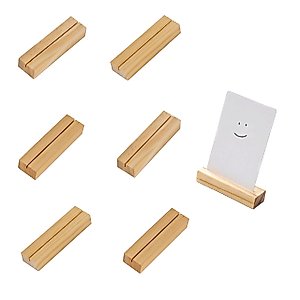 woshilaoDS 6 Pcs Wood Place Card Holders, Wooden Table Number Stands, Wooden Picture Holders Stands for Acrylic Signs, Wedding/Ceremony/Home/Party/Decoration Holders