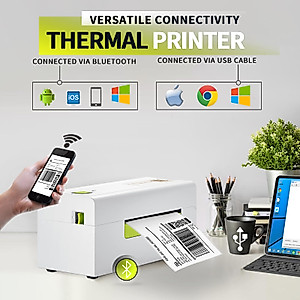 SUNTHIN Thermal Shipping Label Printer, Fast, Inkless, Wireless 4x6 Shipping Label Printer, Support Android, iPhone and Windows, Widely Used for Amazon, Ebay, Shopify, Etsy, USPS (White)