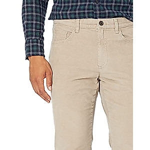 Goodthreads Men's Slim-Fit 5-Pocket Comfort Stretch Corduroy Pant, Light Khaki Brown, 34W x 31L
