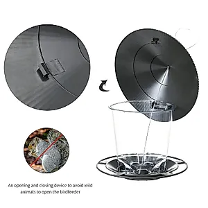 Hanizi Bird Feeders for Outside, Bird Feeder, Wild Bird Seed for Outside Feeders, Squirrel Proof Birds Feeder and Garden Decoration Yard for Bird Watchers (Grey)