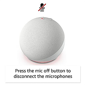 Echo Dot (5th Gen, 2022 release) in Glacier White bundle with TP-Link Kasa Smart Color Bulb