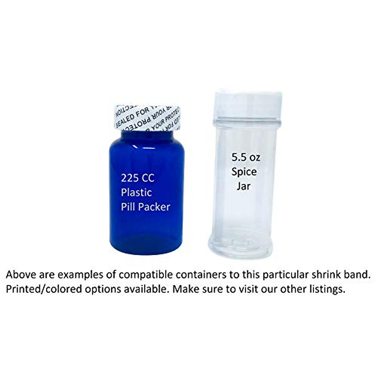 86 x 28 mm Clear Perforated Shrink Band for Spice Jars, Large Packer Bottles, Small Jars and More. [Compatible Diameter Range: 1.85” – 2”] - Bundle of 250