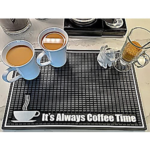 Highball & Chaser Premium Coffee Mat 18in x 12in. 1cm Thick Durable Kitchen Counter-Coffee Bar Accessories Fit Under Coffee Maker Coffee Pot Espresso Machine Mat