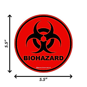 Ignixia Biohazard Sign Decals (Pack of 10) Round Stickers for Hospitals, Labs, and Industrial use Universal Biohazard Symbol