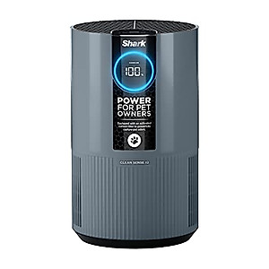 Shark HP102PETBL Clean Sense Air Purifier for Home, Allergies, Pet Hair, HEPA Filter, 500 Sq Ft Small Room, Bedroom, Captures 99.98% of Particles, Pet Dander, Fur, Allergens & Odor, Portable, Midnight