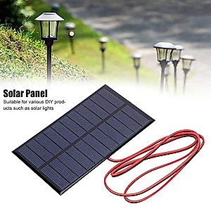 2Pcs Mini Solar Panel Cell Power Charger Module, Cell Board Module 100CM Red and Black Line 5.5V 1.6W