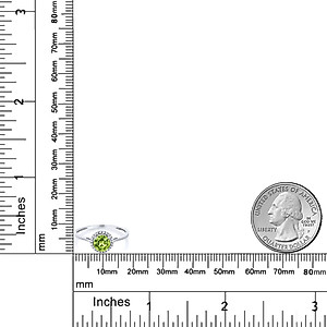 Seemadiamondimpex 14K White Gold Plated 1.50 TCW Brilliant Round Cut Green Peridot & Simulated Diamond Halo Engagement Ring (13)