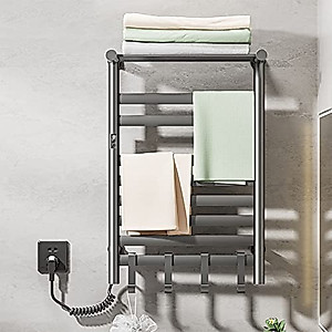 Intelligent Electric Heating Towel Rack Towel Bath Towel Drying Rack Household Intelligent Constant Temperature Heating Rod,Gray