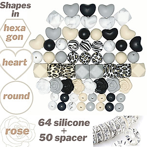 Beadable Pens Bulk Beaded Ballpoint Pens with Silicone Beads & Pen Cases, DIY Bead Pens with Assorted Beads & Pen Cover, Craft Pen Making Kit Gift (15 pieces)