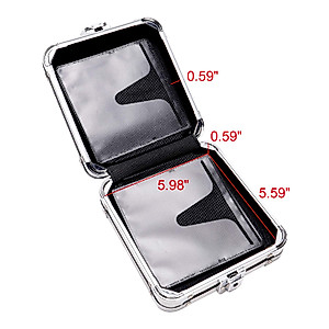 Vaultz Locking CD Case Holder - 24 Disc Storage Capacity, 2.5 x 6.25 x 7 Inch Portable DVD Case Holders w/Carrying Handle - Lockable CD Holder for Car, Travel, Work - Black