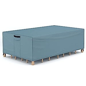 MUTUSHI Patio Furniture Cover, Waterproof Patio Table Cover, 74" L x 47" W x 28" H, 600D Durable Oxford,Patio Table Cover, Waterproof Patio Covers for Table Set -Twilight Blue