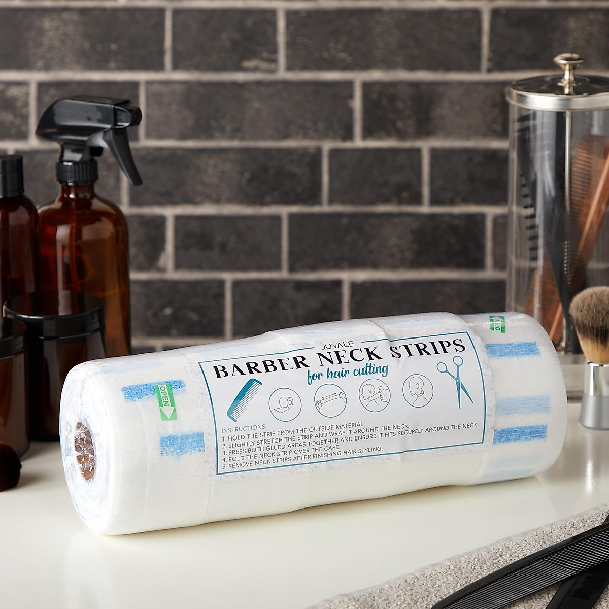 Juvale 500 Pack Disposable Barber Neck Strips for Hair Cutting, Salon, Barbershop Supplies (White, 2.4 x 11 In, 5 Rolls)