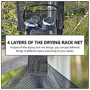 BESPORTBLE Foldable 4 Layers Hanging Drying Net Hanging Dryer Net with Zipper for Outdoor Exquisite Home Accessories