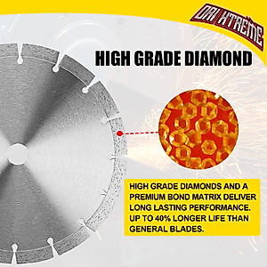 ORIXTREME 10 Inch Diamond Saw Blade, Segmented General Purpose Blade Dry/Wet Cutting Concrete, Masonry, Brick, Block,7/8"-5/8” Arbor