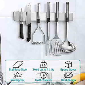 Magnetic Knife Holder for Wall 24 Inch Knife Magnetic Strip Refrigerator Knife Magnet Bar Wall Mount Knife Rack for RV Kitchen Utensil Holder Metal Tool Holder Knife Block for Kitchen Organization