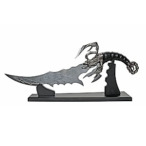 SZCO Supplies 21” Jagged Scorpion Printed Display Fantasy Sword With Wooden Display Stand