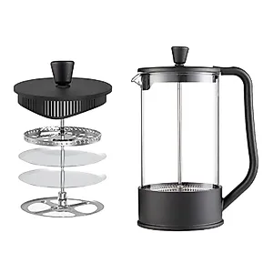 Lingtoolator nch press Coffee Maker with 4 Filters Heat Resistant Durable Borosilicate Glass 34oz