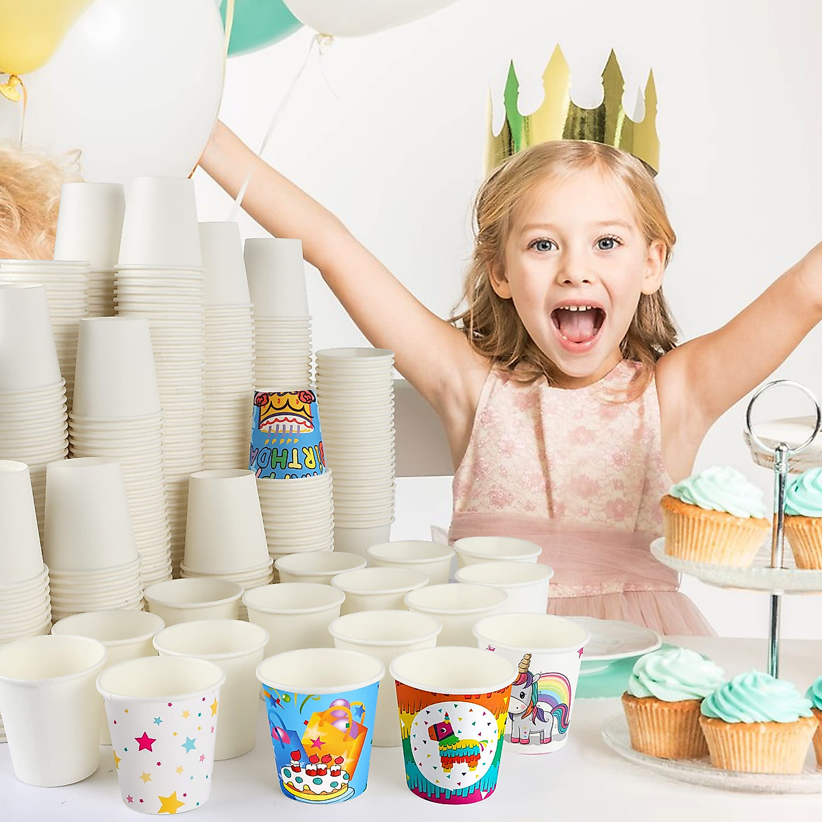 Yes!Fresh [500Count] 3oz Disposable Paper Cups,Hot/Cold Beverage Drinking Cup，Small Paper Cups for Bathroom and Mouthwash (3 oz, 500 Count, White)