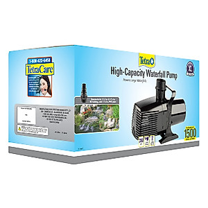 Tetra 14941 Pond Waterfall Pump for Ponds, Debris 3600 Gph Handling Pump High Capacity,Ponds Up to 1500 Gallons