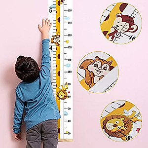 Outivity Baby Growth Height Chart, Hanging Ruler Wall Decals for Kids Boys Girls, Canvas and Wood Removable Measure Wall Ruler for Children
