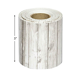 Teacher Created Resources White Wood Straight Rolled Border Trim - 50ft - Decorate Bulletin Boards, Walls, Desks, Windows, Doors, Lockers, Schools, Classrooms, Homeschool & Offices