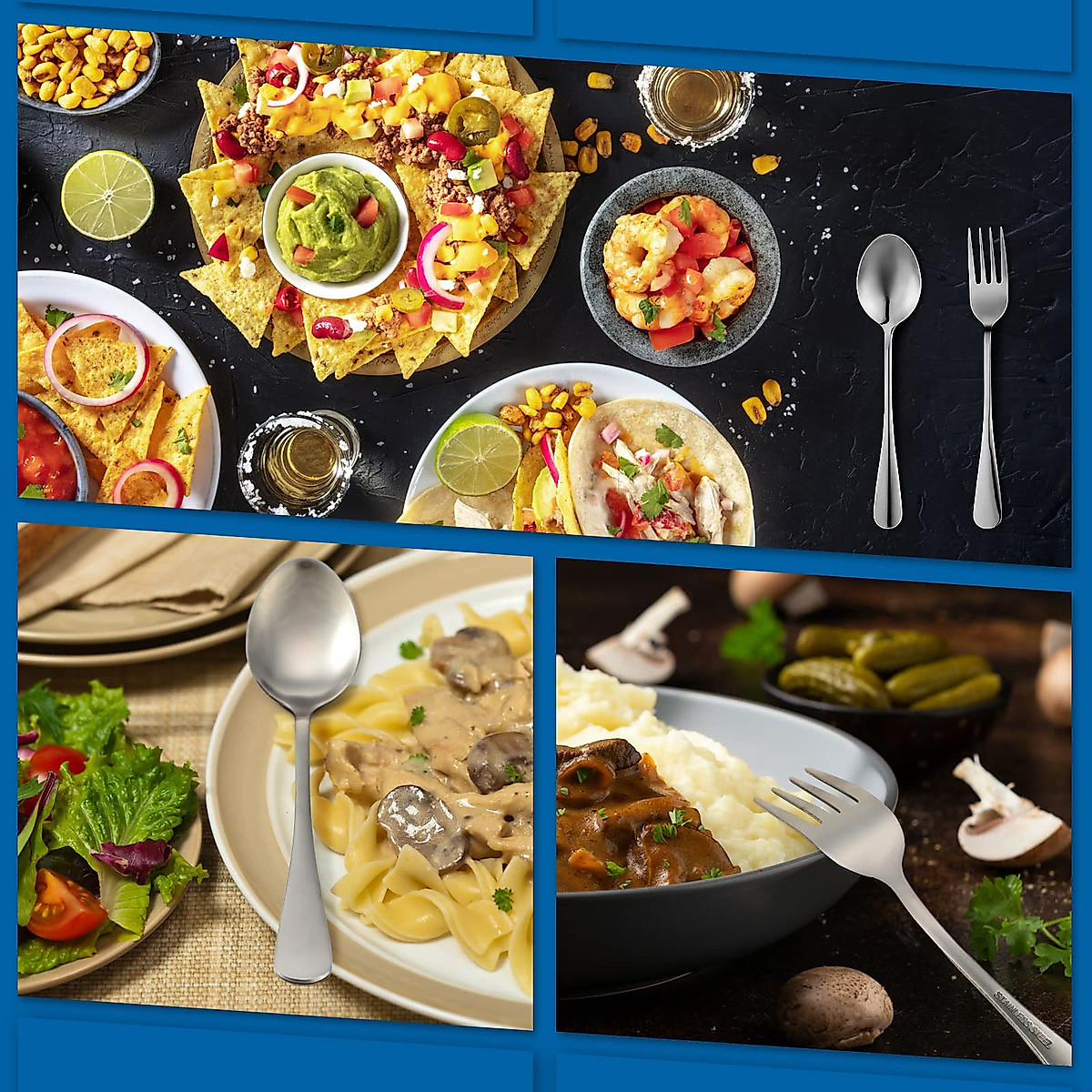 36 Pcs Forks and Spoons Silverware Set Stainless Steel Flatware Cutlery Set Spoons and Forks Set Mirror Polished Kitchen Utensil for Home, Kitchen and Restaurant