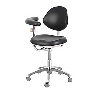 SFKLYU Dental Medical Chair, Dental Assistant Chairs with 360 Degree Rotation Armrest PU Leather Height Adjustable Doctor Chair for Clinics, Dental, Offices, Labs,Black,57~75CM