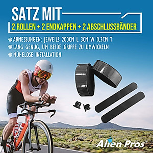 ALIEN PROS Bike Handlebar Tape EVA (Set of 2) Black - Enhance Your Bike Grip with These Bicycle Handle bar Tape - Wrap Your Bike for an Awesome Comfortable Ride (Set of 2, Black)