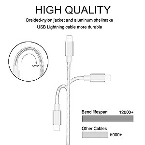iPhone Charger [Apple MFi Certified] 4pack (10ft/6ft/6ft/3ft) Apple Phone Charger iPhone Lightning Cable Nylon Braided Compatible with iPhone 13 Pro/13/12/11 Pro/11/XS MAX/XR/8/7/6s