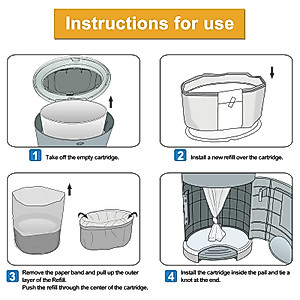 Lionpapa Refills Compatible with Dekor Plus Diaper Pails,4 Pack