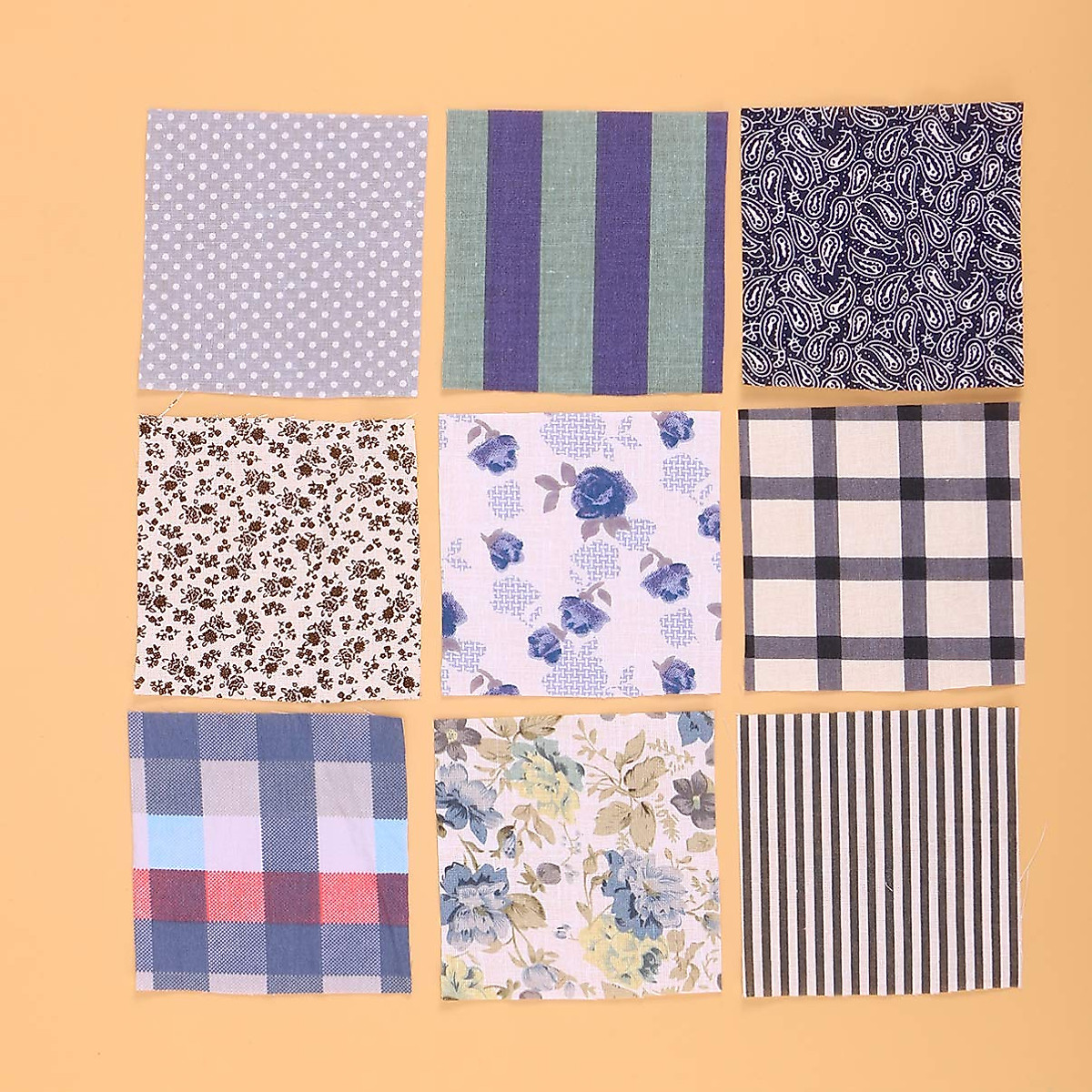 Exceart 100pcs Fabric Bundle Squares Fat Quarters Fabric Bundles Quilting Precut Squares Fabric for Quilting Fabric Bundles Quilting Patchwork Fabric Floral Squares Patchwork Scarf 10cm