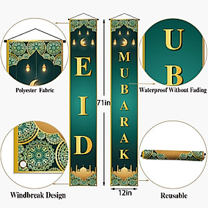 Eid Mubarak Decorations Banner Islamic Eid Festival Celebration Welcome Porch Sign Muslim Ramadan Party Decor and Suppliesl for Home