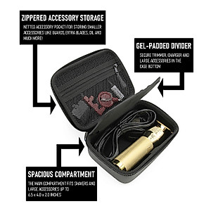 CASEMATIX Outlining Trimmer Case Compatible with BaByliss Trimmer Liners for Men and More Cordless Trimmer Accessories, Case Only Fits Cordless Models