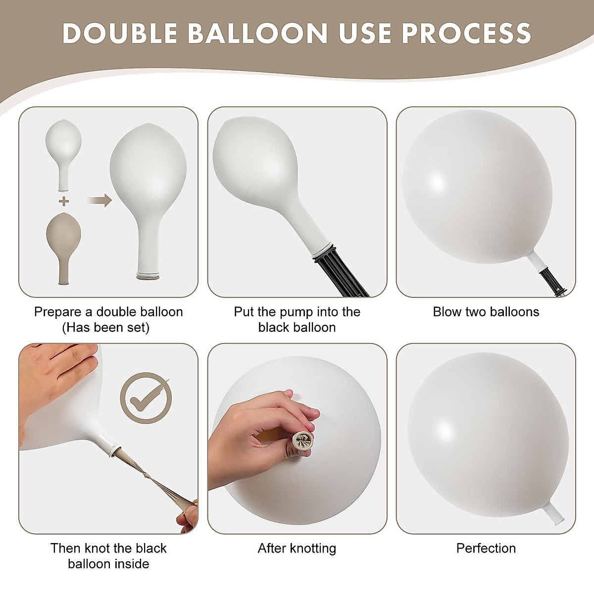 White Balloons Double White Sand Stuffed Balloons White Balloons Different Sizes 18 12 5 Inch for Garland Arch White Balloons Arch Kit For Neutral Baby Shower Bridal Wedding Birthday Party Decor