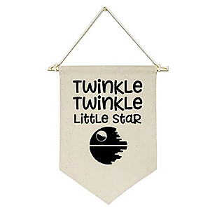 Twinkle Twinkle Little Star - Canvas Hanging Flag Banner Wall Sign Decor Gift for Baby Kids Boy Nursery Teen Room Front Door - Star Wars Quotes