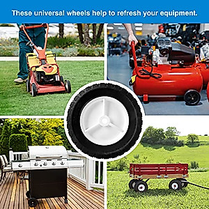 8 Inch Wheels Replaces for Oregon 72-108, 2 Pack Universal Wheels Tires Compatible with Craftsman/AYP/MTD Lawnmower, Radio Flyer Wagon, BBQ Grill, Hand Truck, and Lawn Sprayer