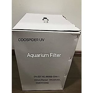 COOSPIDER UV Light External Canister Filters Fish Tank Filter 370GPH Aquarium Turtle Tank Filter with Media EPA EST NO. : 96998-CHN-1