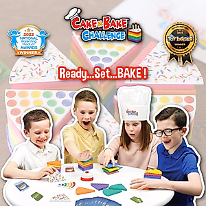 The Eggmazing Egg Decorator Cake-N-Bake Challenge | Kids' Color Matching, Cake Building Board Game for Age 4 & Up (2-6 Players)