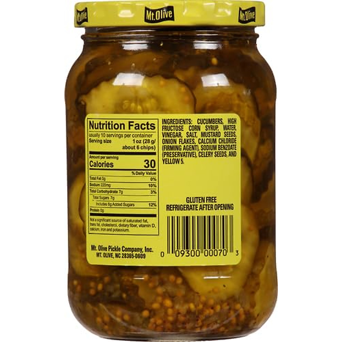 Mt. Olive Bread & Butter Chips Old Fashioned Sweet Fresh Pack Pickles Jar, 16 oz