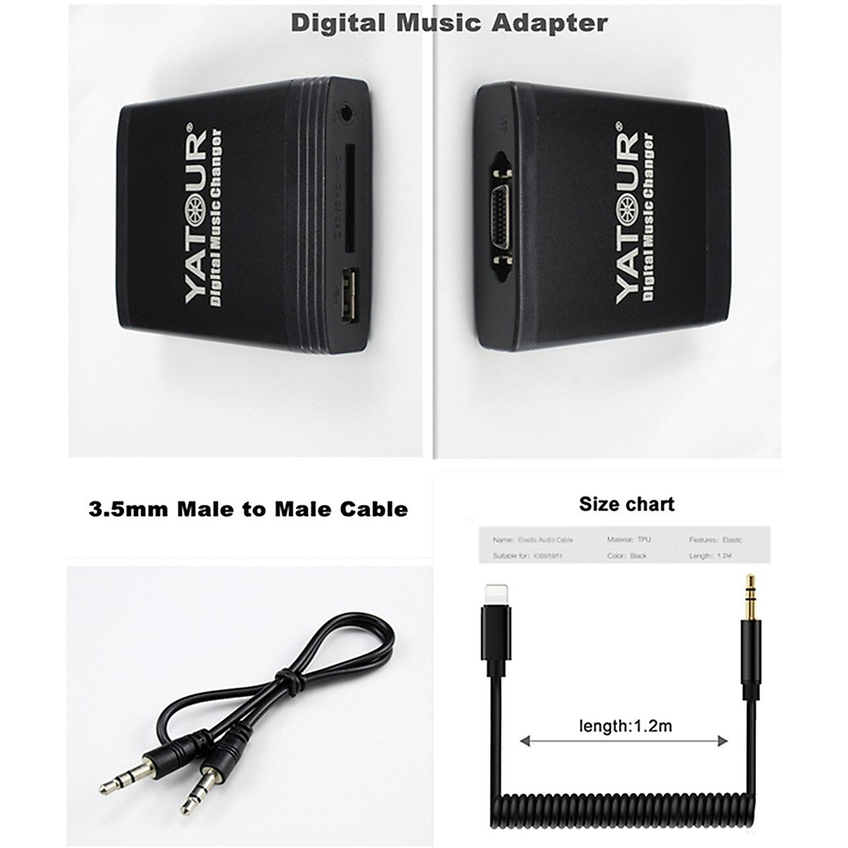 Volvo Stereo AUX Adapter, Digital Car Input Interface with SD Card, MP3 3.5mm AUX in, Music Player for Volvo HU-XXX Series 1995-2009 (M06-VOLHU)