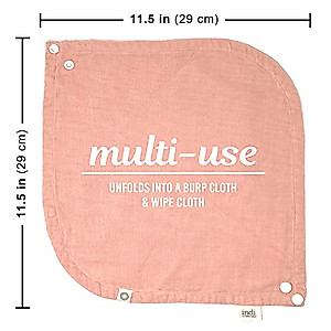 Kishu Baby Indi GOTS Organic Infinity Scarf Bib Set - 4-Way Reversible, 8 Layer Muslin Drool Bibs (Sage, Lavender, Peach)