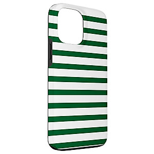iPhone 13 Pro Max Green White Stripes Pattern Case