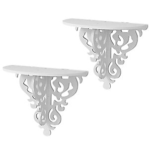 Garneck 2pcs Wall Shelf Perfume Shelf for Wall Shelves Hanging Flower Pot Rack Seasoning Shelf Hanging Shelf Book Shelf Decor Living Room Display Shelf Multifunction PVC Bookshelf