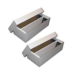 BCW Shoe Storage Card Box - 2 ct | Cardboard Box for Trading Cards, Gaming Cards, and Collectibles | Holds 1600 Standard Cards or 300 3x4 Toploaders | Gaming Card Organizer Box | Assembly Required