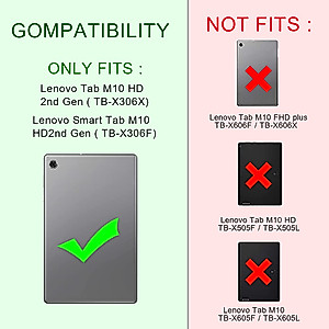 Soatuto for Lenovo M10 HD 10.1 inch Tablet Case, Heavy-Duty Drop-Proof Shockproof Hybrid Anti-Impact Case Built in Kickstand for Lenovo M10 HD 2nd Gen TB-X306F / TB-X306X 10.1” 2020 (Pink)