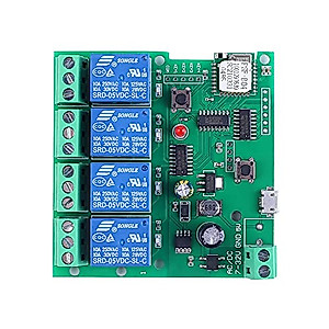 4 Channel Relay WiFi Module DC 12V 24V Switch Interlock Inching Self-Locking APP Remote Controller for Garage Door Smart Home Devices