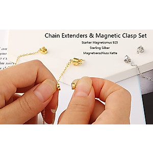 925 Sterling Silver Magnetic Jewelry Clasps Magnetic Necklace Clasps and Closures Sterling Silver Bracelet Necklace Extender