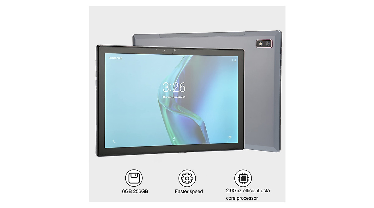 HD 10-Inch Android Tablet with Night Reading Mode, 6GB RAM, 256GB Storage